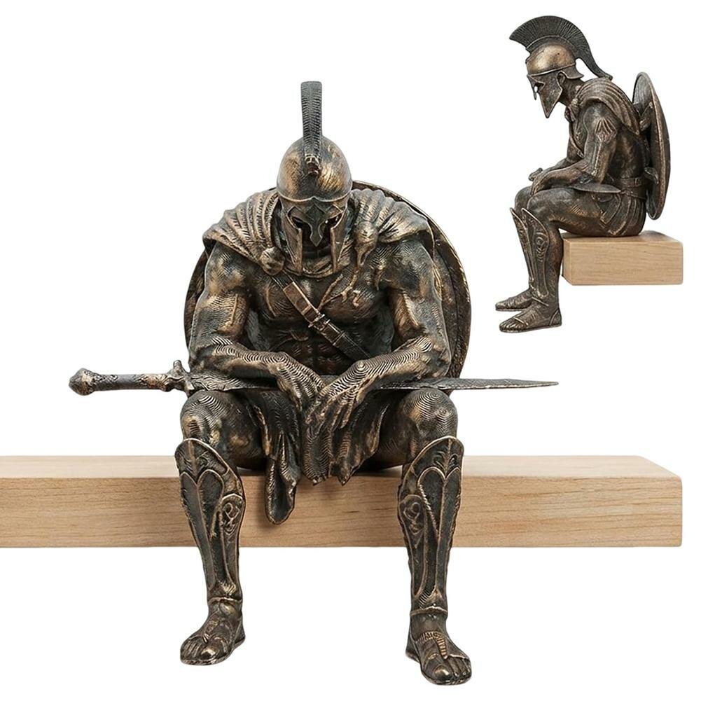 Древнегреческий воин — фигурка для полки, винтажная 3D-статуэтка воина