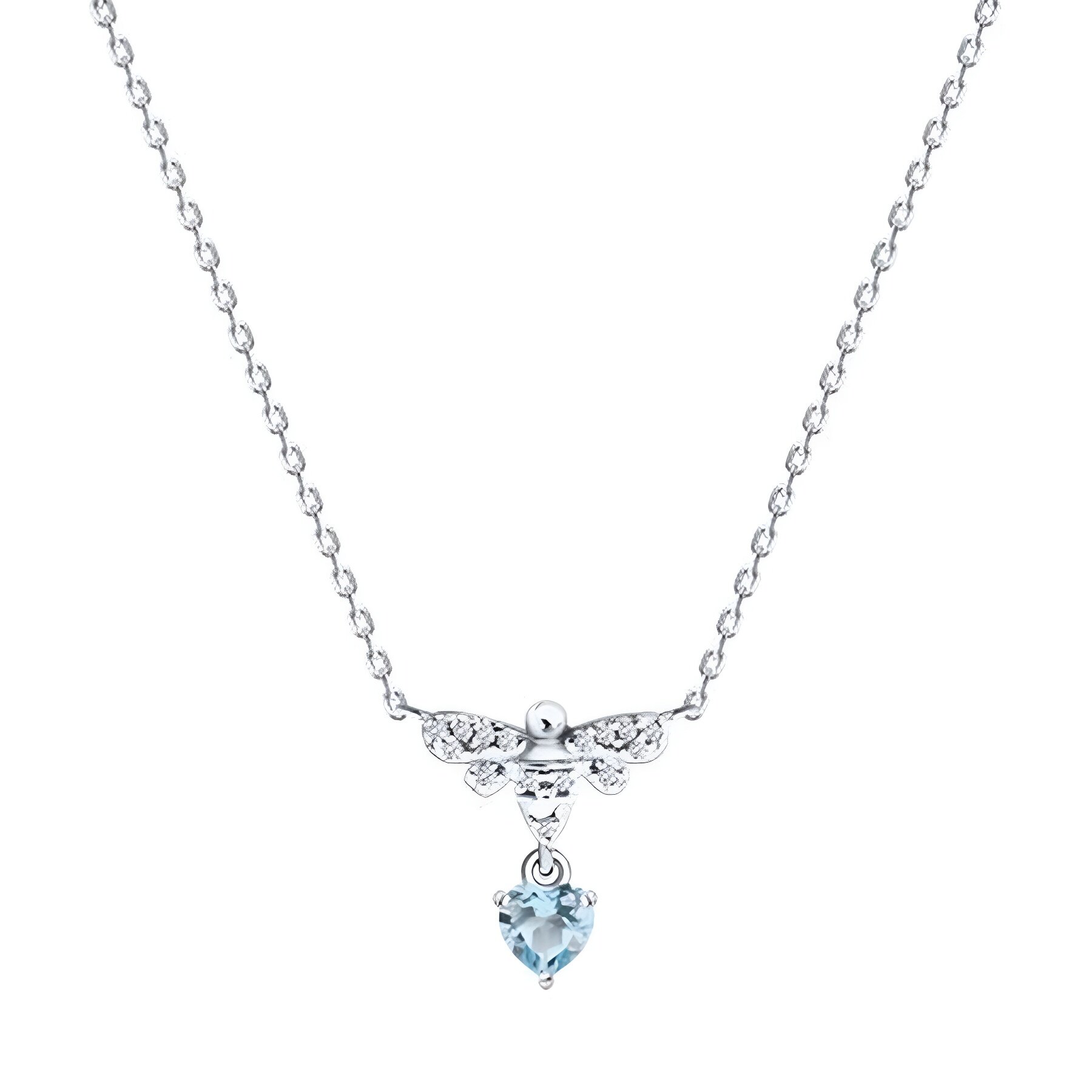 Колье Яхонт, серебро, 925 проба, топаз, фианит