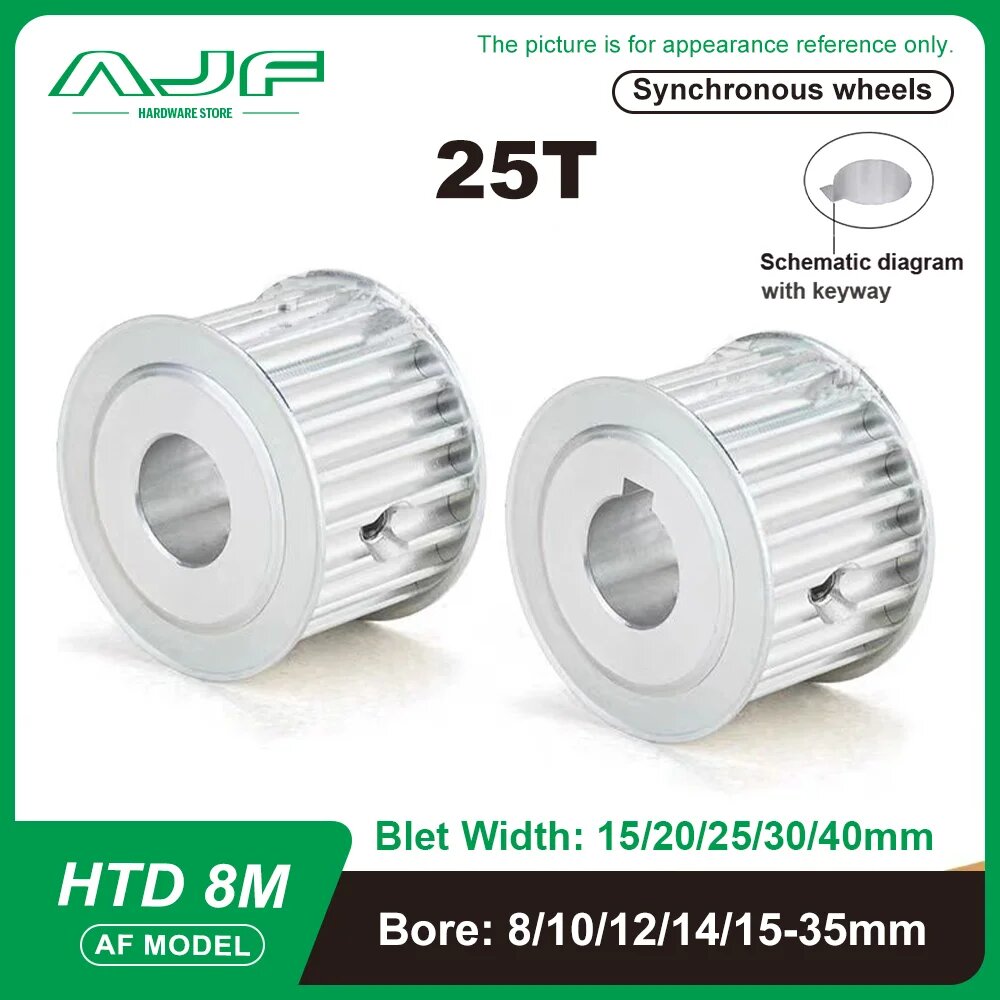 Синхронный шкив HTD 8M 25T 35mm keway 10x3.3mm, 21mm (for belt 20mm)