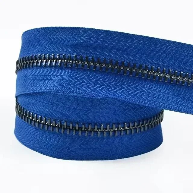 Металлическая молния Meetee 5# для шитья Синий, BlueGunBlack, 2Yards