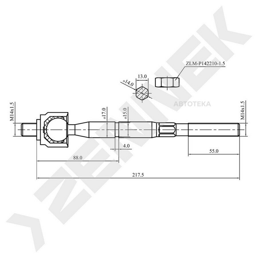 Тяга рулевая ZENNEK DTR0055
