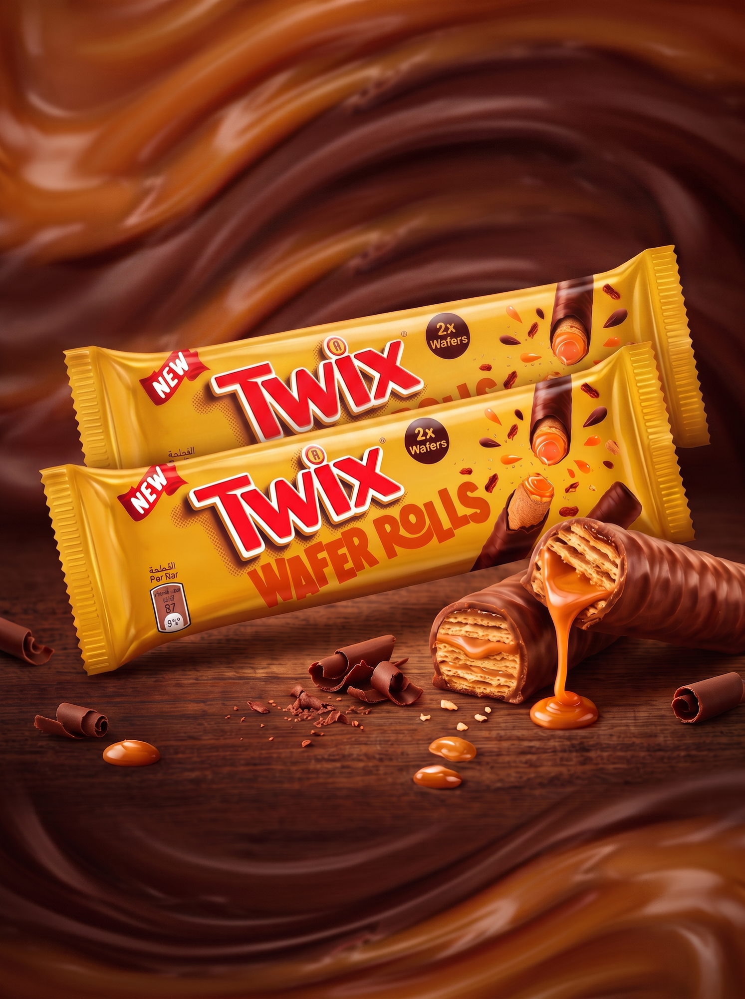 Шоколадные вафельные трубочки Twix Wafer Rolls, 22,5г х 2 шт