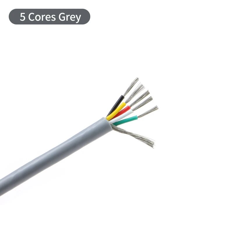 Сигнальный экранированный провод UL2547 2-7 жил 30-22 AWG 28AWG, Grey x 5 Cores, 1 meter