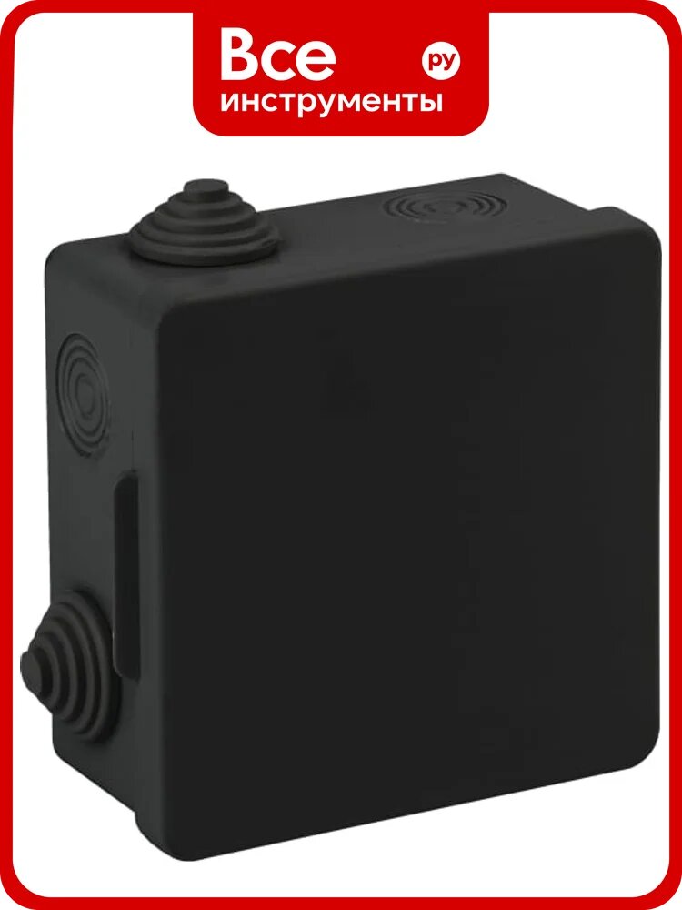 Распаячная коробка ЭРА KOR100100508gB открытой установки КОР 100x100x50мм черная с гермовводами 8 входов Б0061777