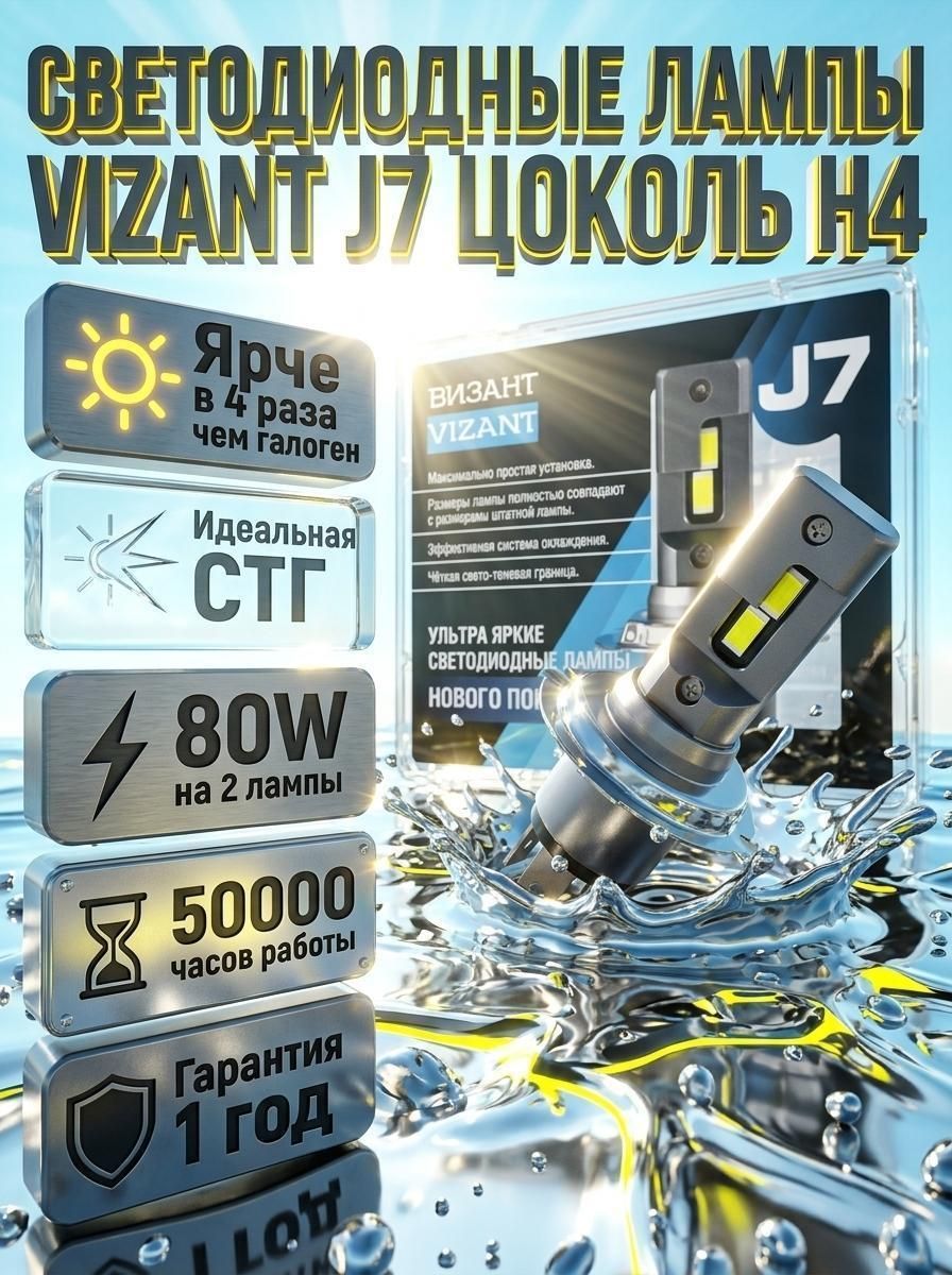 Лампа автомобильная Vizant j7h4