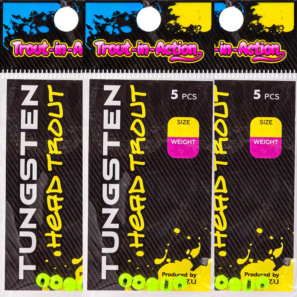 Вольфрамовая головка Namazu PRO TIA TUNGSTEN HEAD TROUT 0.1 гр, 2.4 мм, цв. Шартрез Fluo (15 шт)