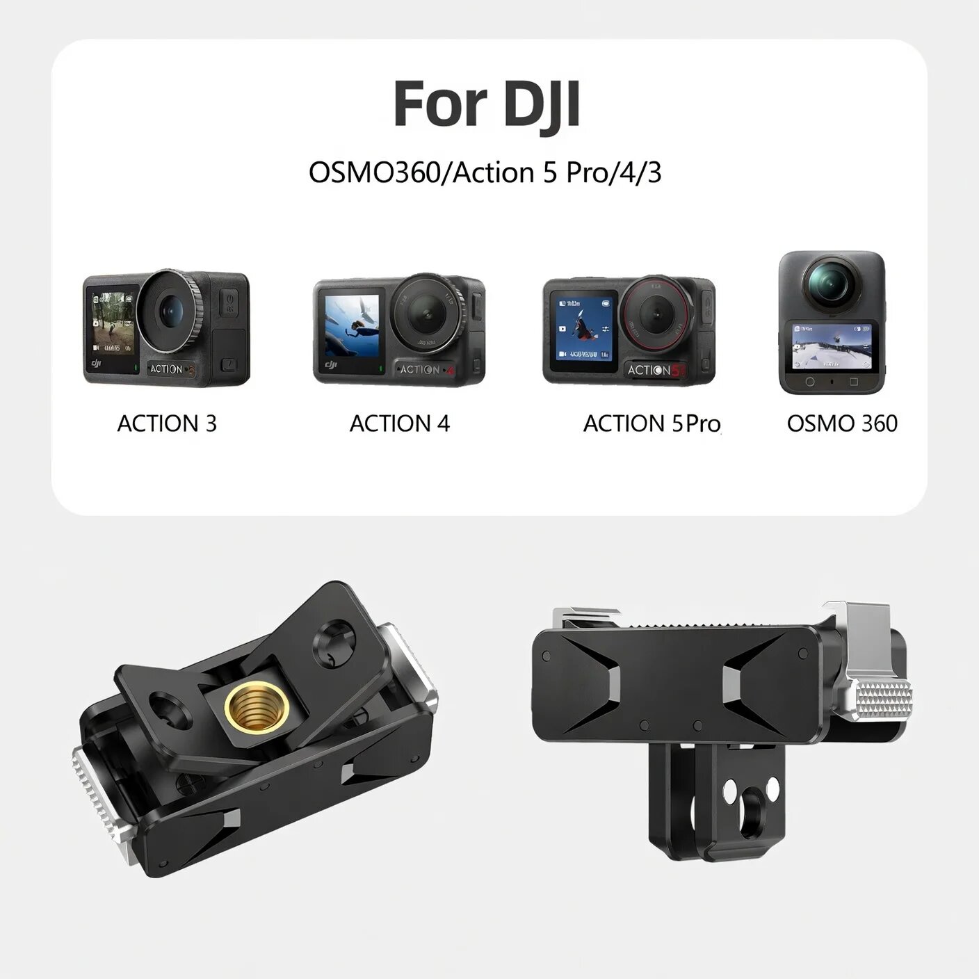 KVANNO Адаптер для DJI Osmo Action 3 4 5 Pro 6 Osmo NANO For Action4 5Pro