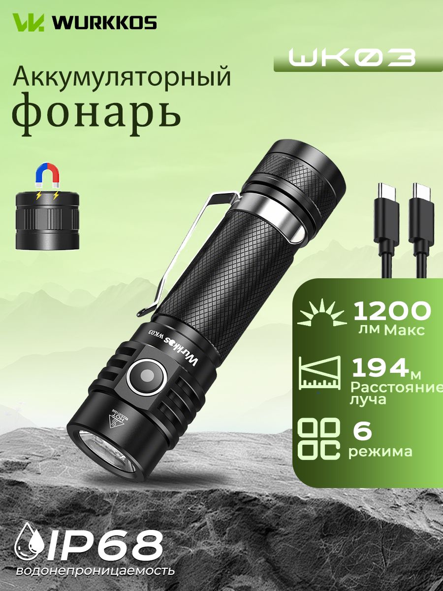 Wurkkos Фонарь-прожектор