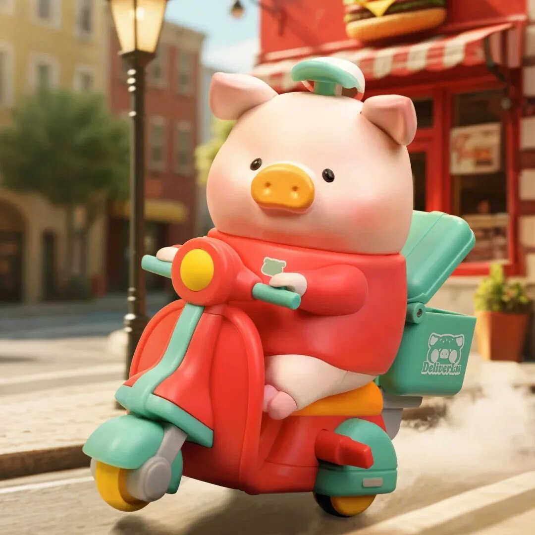 Фигурки LuLu The Piggy Burger Series Blind Box Розовый, Delivery staff today