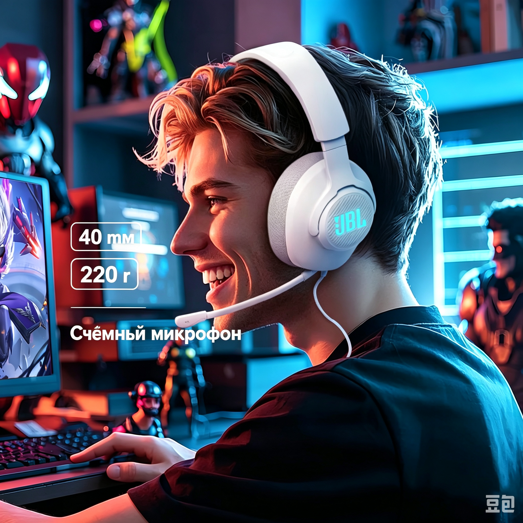Игровые накладные наушники Q100 M2, проводные, с микрофоном, мощный бас, для ПК, консолей и стриминга
