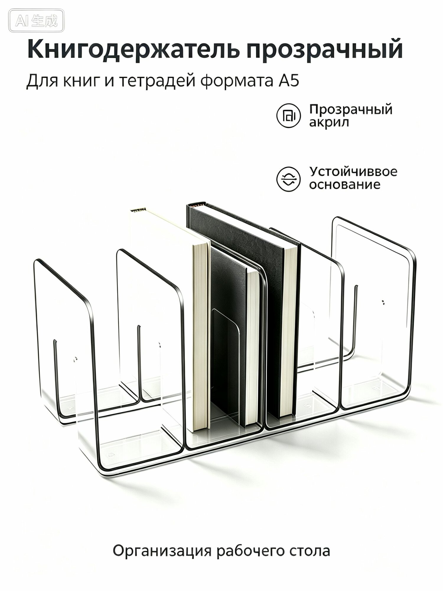 Органайзер для книг и тетрадей настольная полка 1 шт.