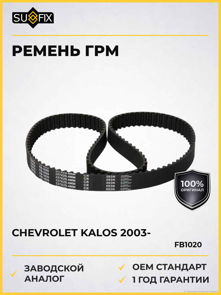 Ремень газораспределительного механизма SUFIX FB1020 Шевроле Калос Chevrolet Kalos с 2003