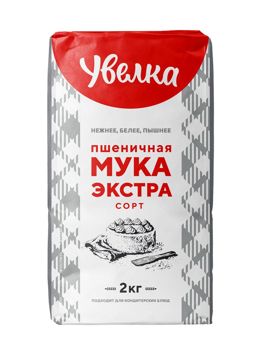 Увелка Мука пшеничная хлебопекарная, сорт Экстра, 2 кг