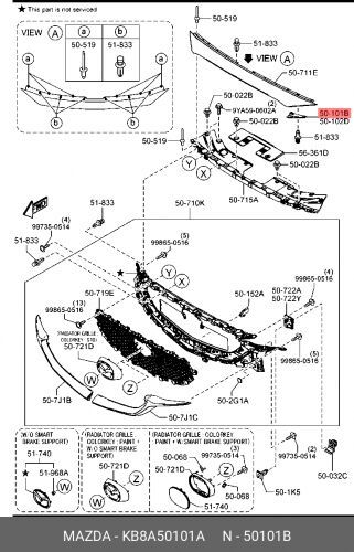 KB8A50101A Mazda заглушка пластиковая