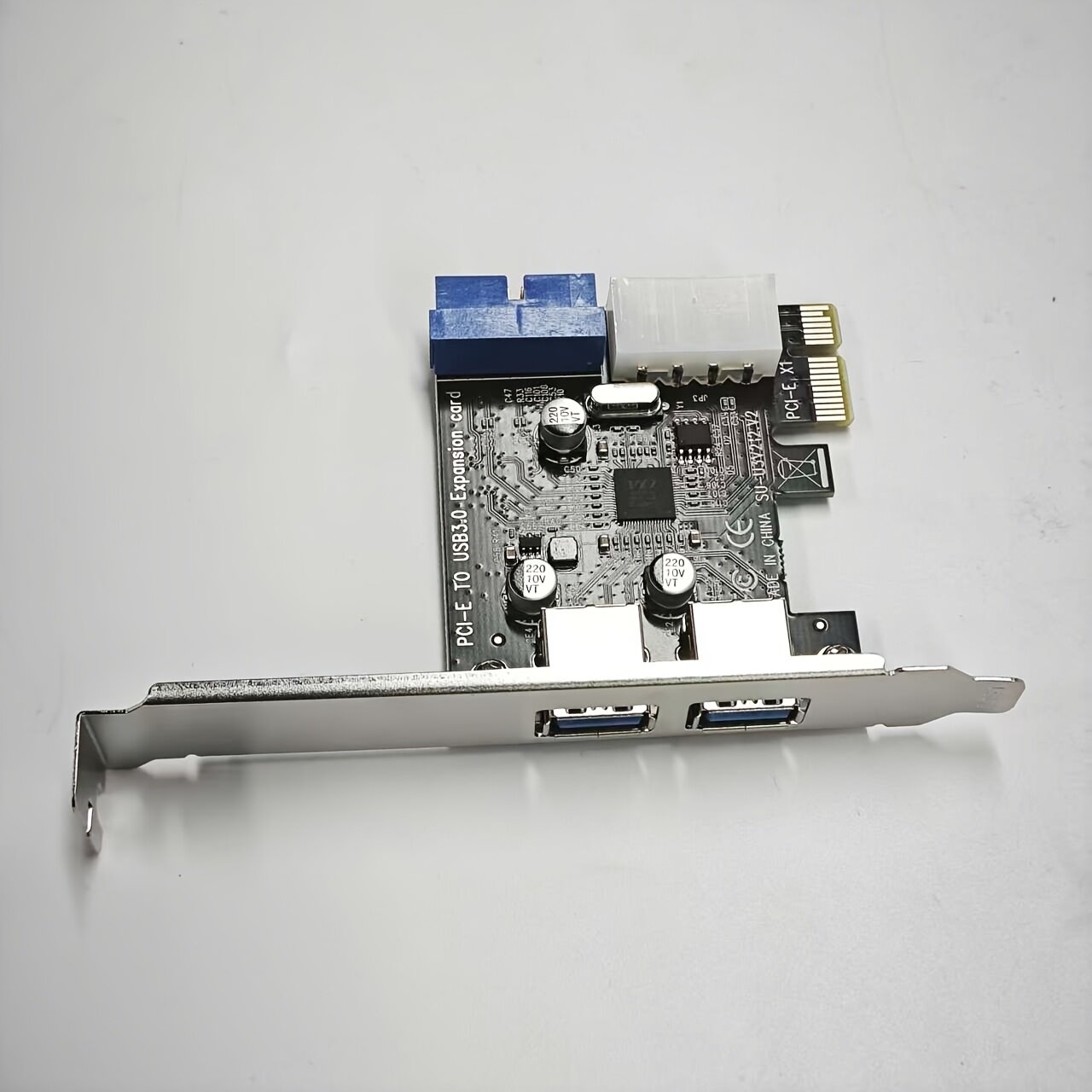 Адаптер панели USB 3.0 PCI Express на 2 порта с контрольной картой, 4-контактный и 20-контактный, ретро металлический стиль