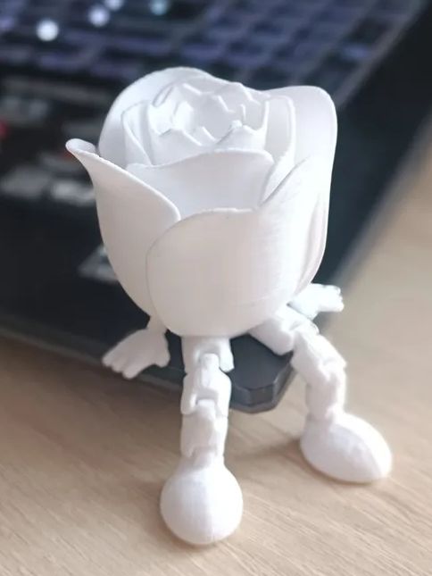 3D-Печать: Роза с подвижными ножками Белая.