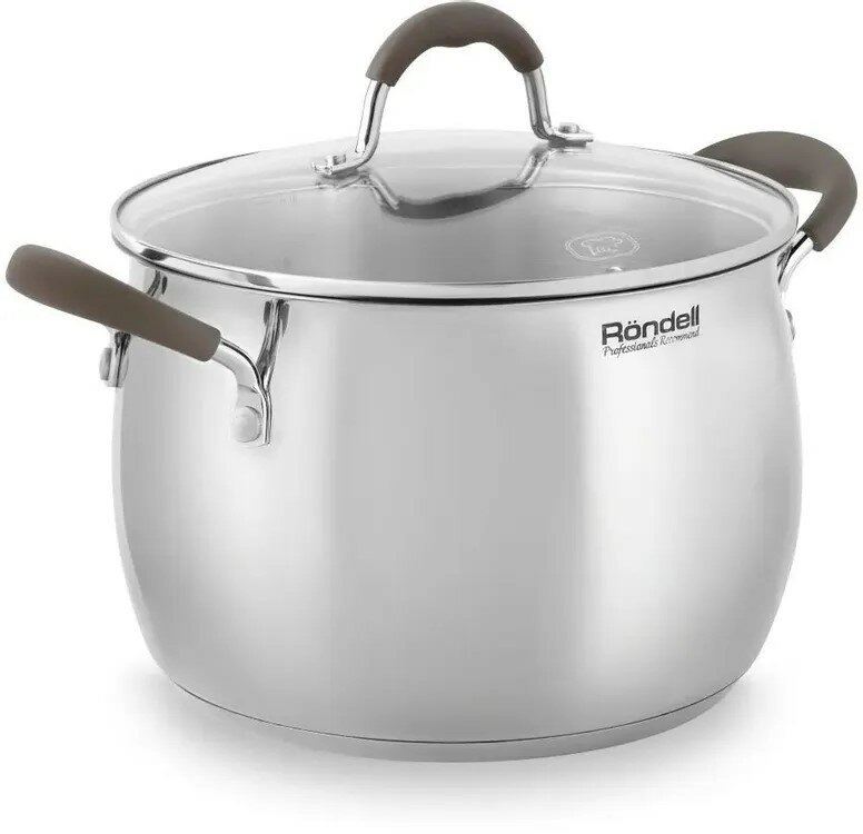 Кастрюля Rondell Konzept RDS-1230, 6 л, d 22 см, с крышкой, нержавеющая сталь