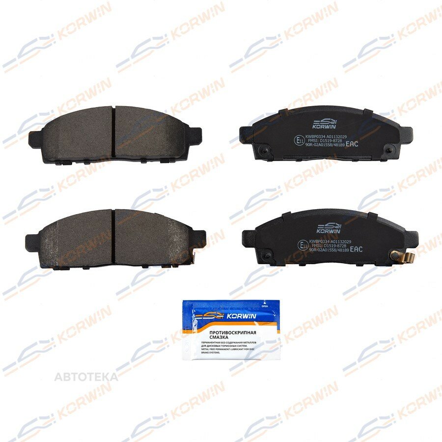 Колодки тормозные перед. Mitsubishi L200 05-/Pajero Sport II 08-/Nissan NV200 KORWIN KWBP0334