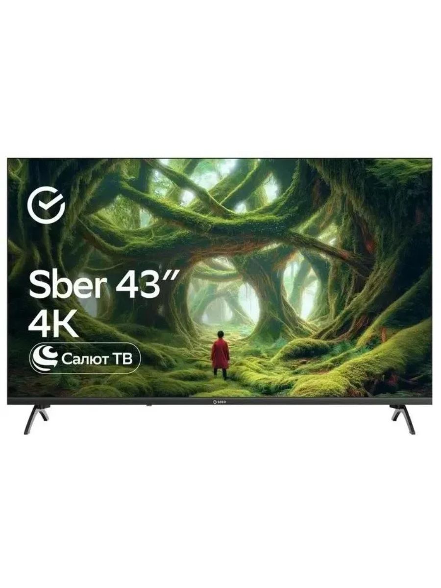 Телевизор Sber 43" SDX-43U5500DBA, Салют ТВ, 4K Ultra HD, черный