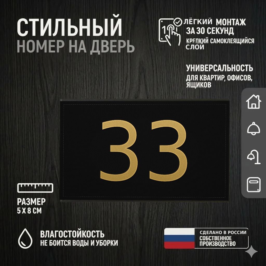 Цифра для двери или ящика 33