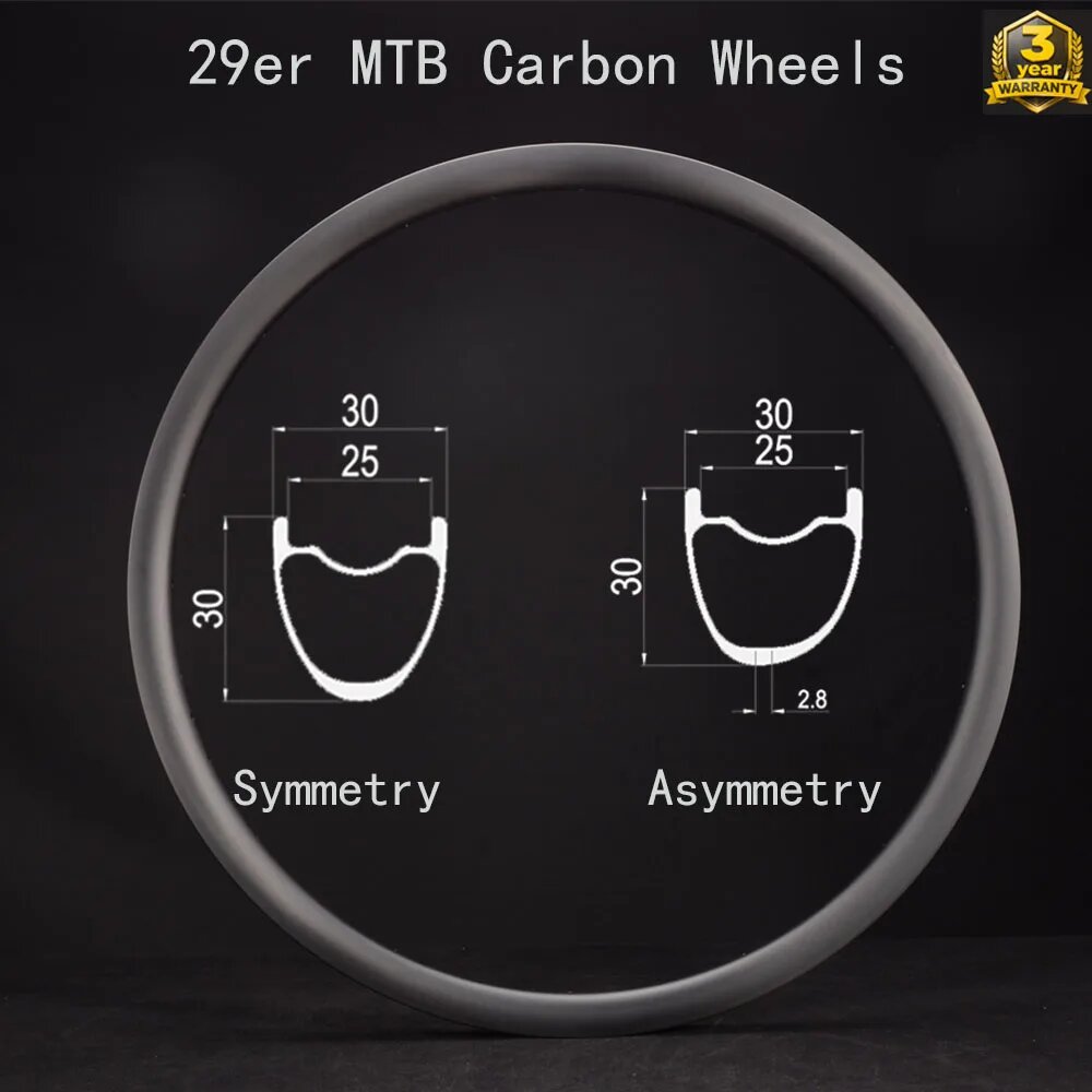 Колеса карбоновые 29/27.5ER, UD Matte, 32H, 29ER, Fly Weight, 30x30 Symmetry