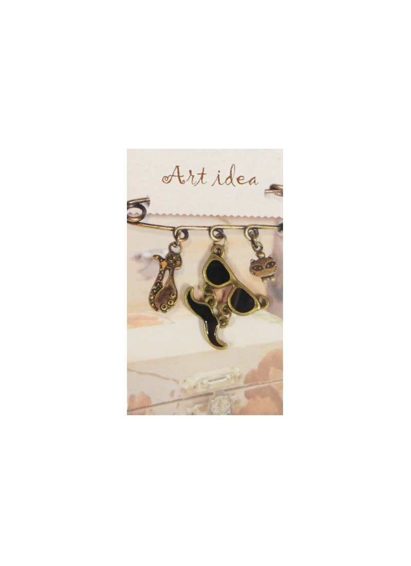 Кулоны в асс.2 Подвеска Очки с усами бронза (QA 6698) (14021269) (упаковка)