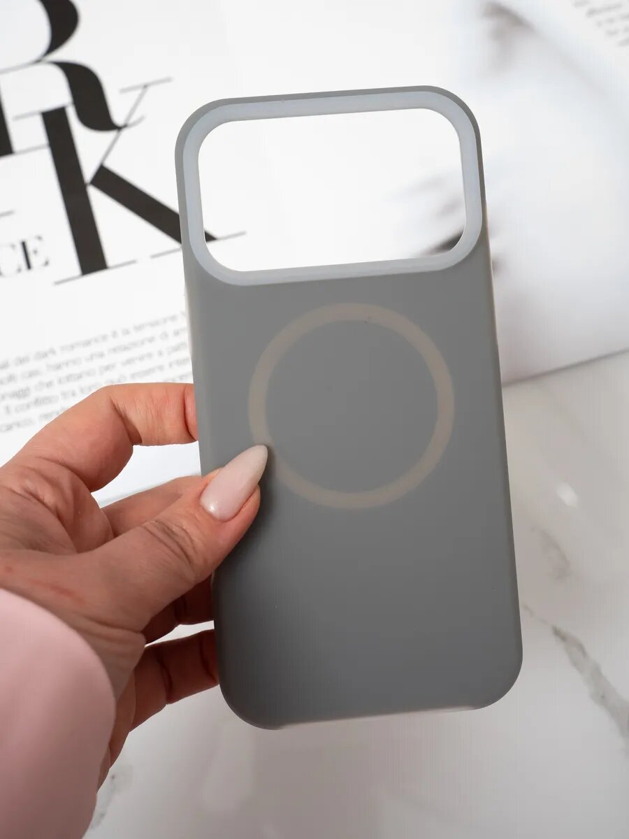 Чехол О'кейси, для iPhone 17 Pro Max, защита камеры, MagSafe, серый — фото 1