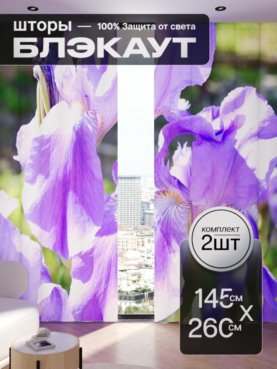 Шторы блэкаут 145x260 см 2 шт на окна плотные комплект