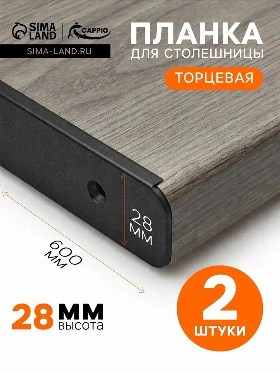 Стильные торцевые планки для столешницы, комплект из 2 шт.