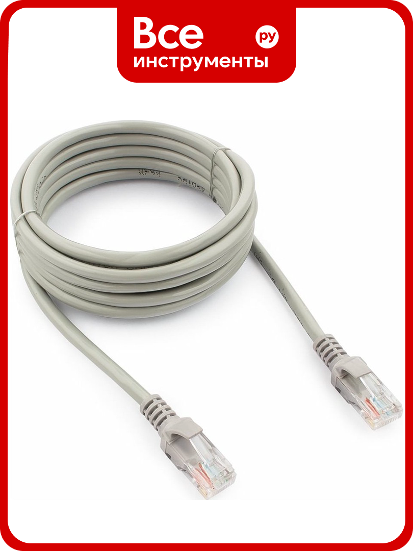 Многожильный патч-корд Cablexpert UTP кат.5e, 3м, литой, серый PP12-3M