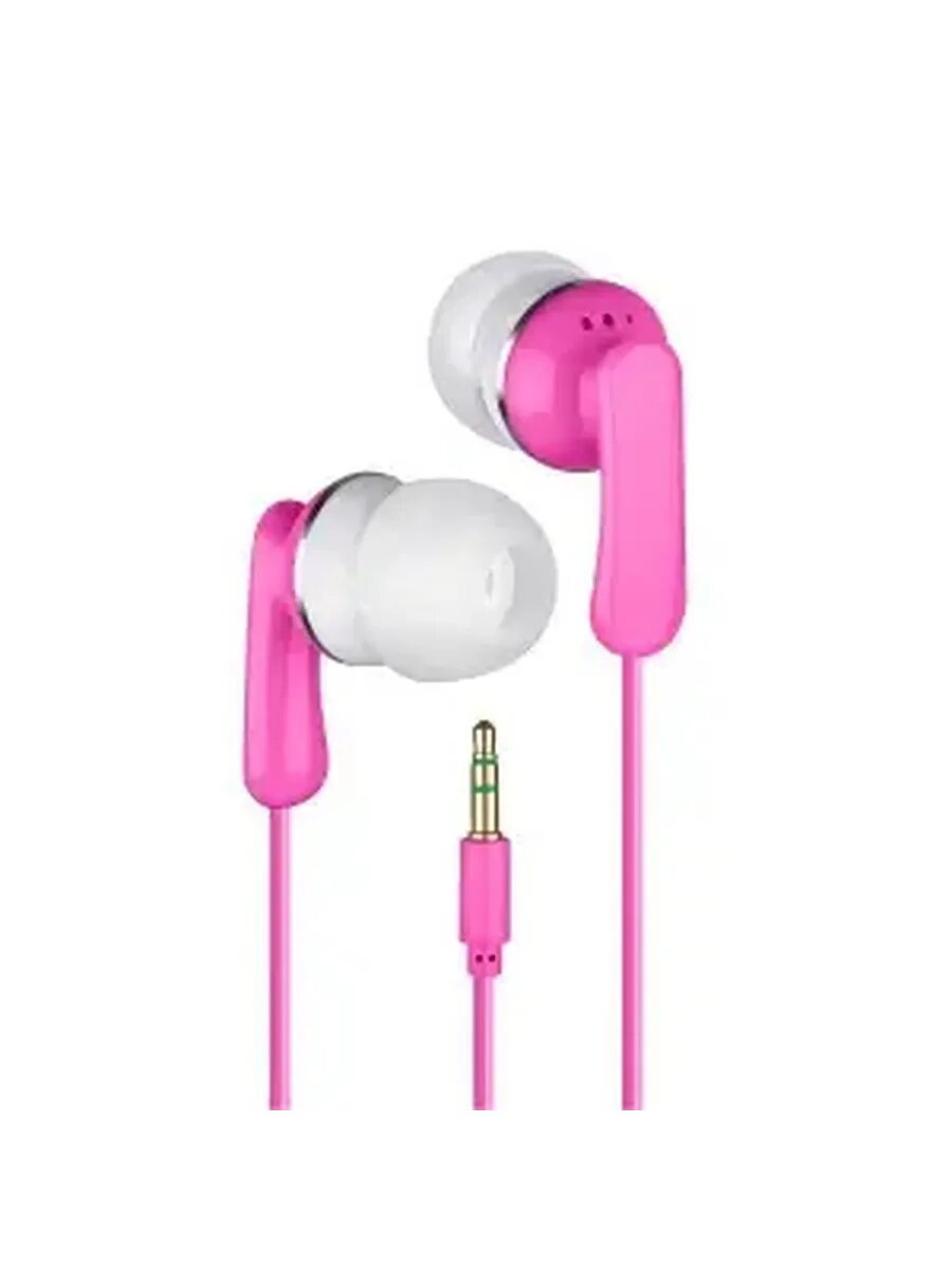 Яркие розовые наушники с мощным звуком