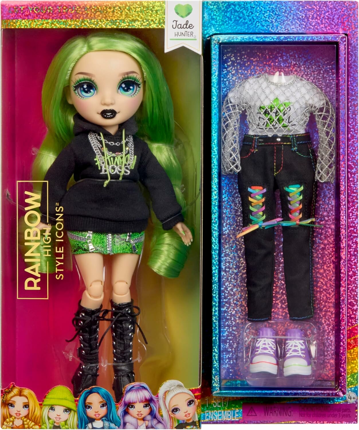 Кукла Rainbow High Style Icons - Кукла Джейд /Jade, 28 см + аксессуары, 13 точек артикуляции - Рейнбоу Хай 431633-EU