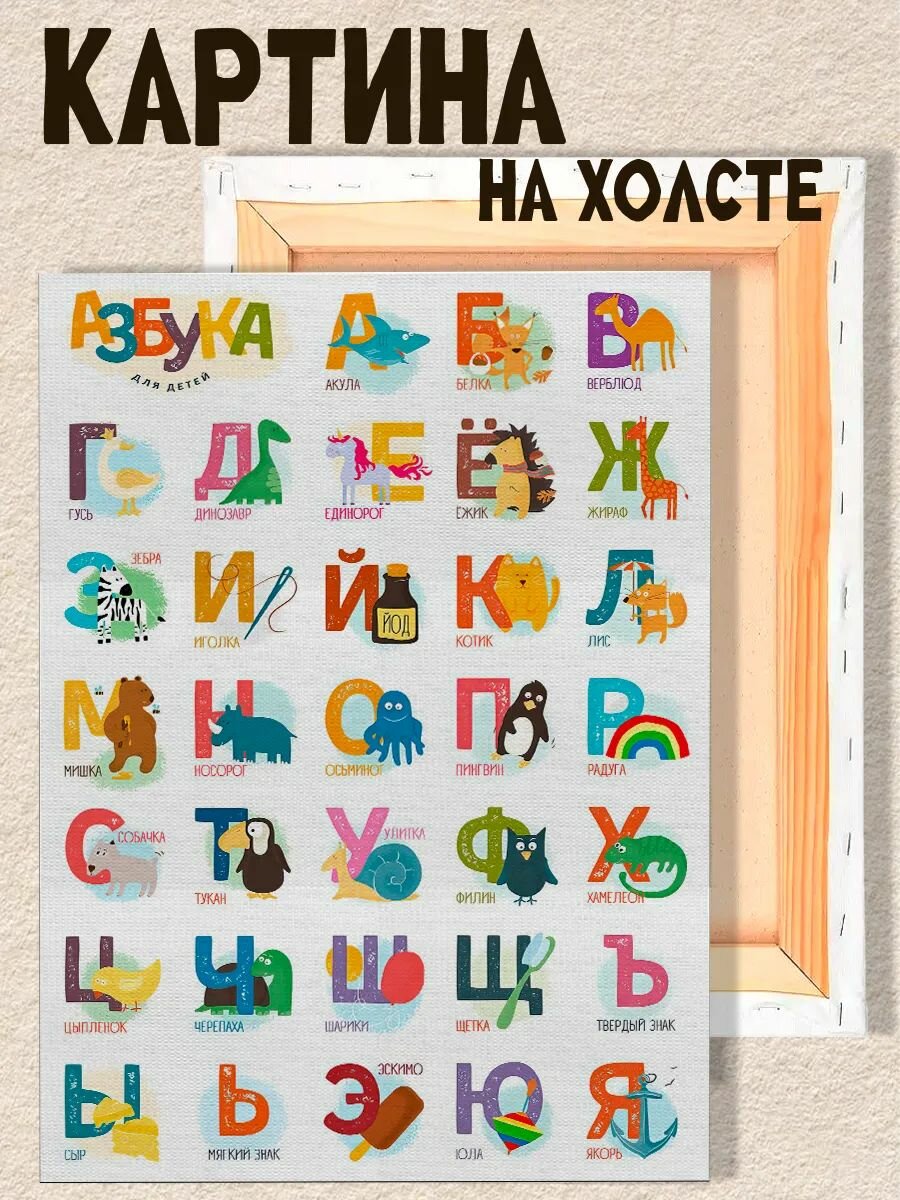 Картина на стену в детскую комнату Алфавит