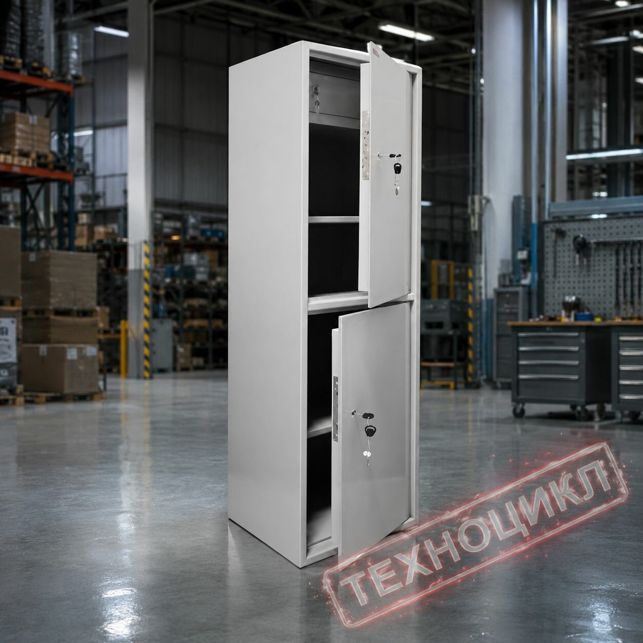 Шкаф бухгалтерский металлический техноцикл КБС-023тн, 1252х420х350 мм, серый