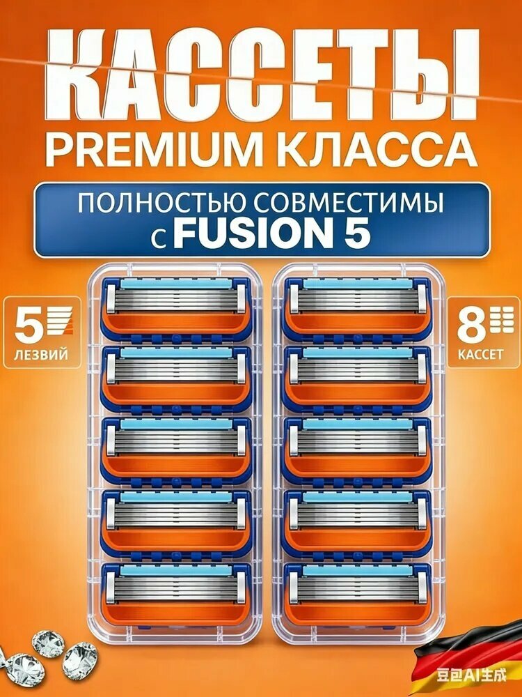 Кассеты лезвия для бритья высокого качества, 8 штук