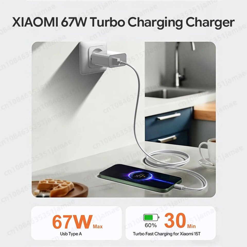 Оригинальное зарядное устройство Xiaomi 67W, зарядка Type-C, Mi Hyper Turbo Chargers 67W, адаптер быстрой зарядки для Xiao Mi 17T, 15T, 13 Pro, 11, 10, Poco — фото 1