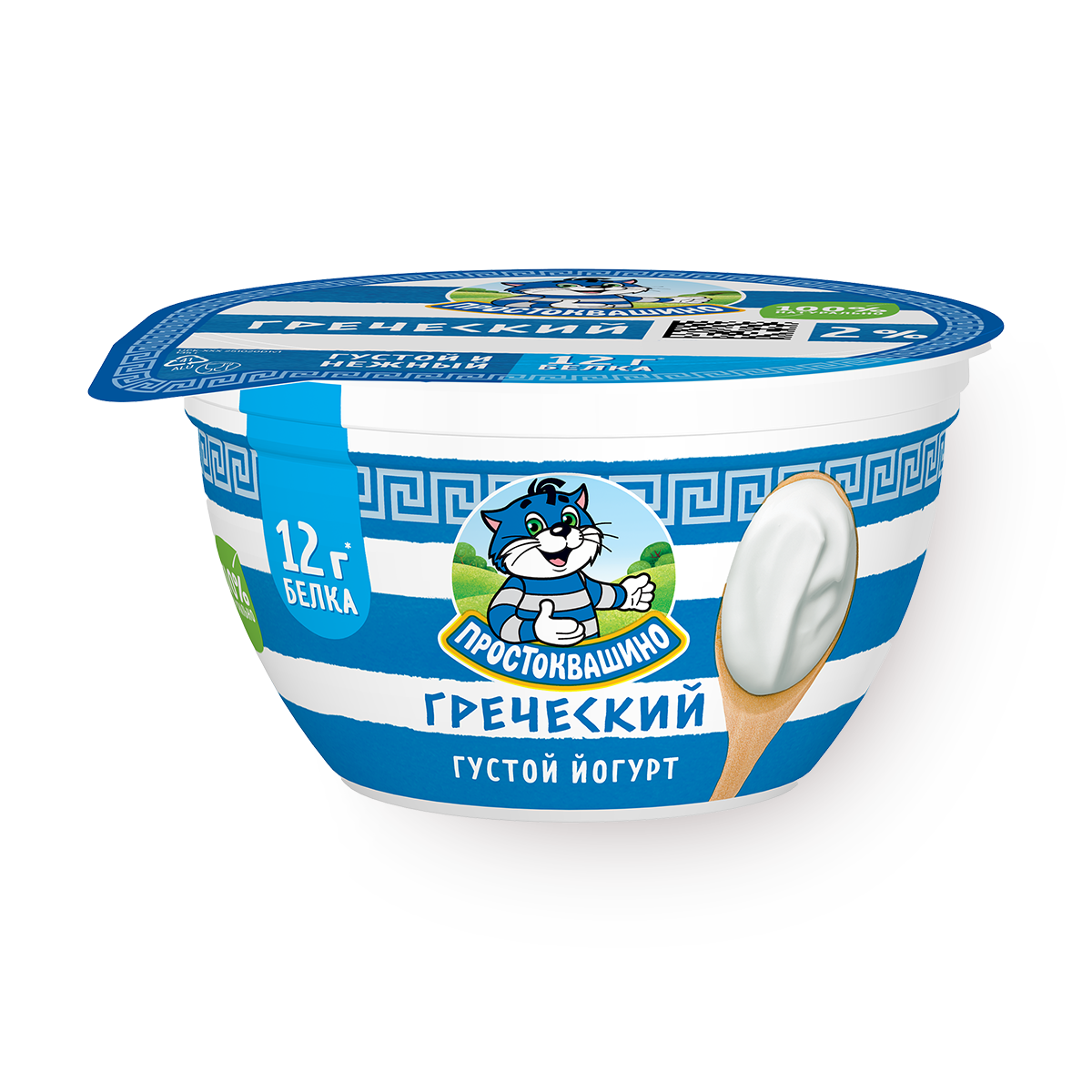 Йогурт Простоквашино, греческий, 2%, в пластиковом стакане, 135 г, от +2 °c до +6 °c
