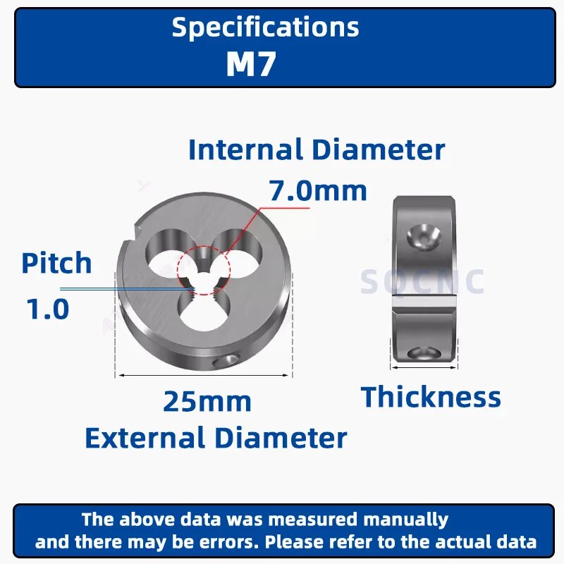 Метчик для резьбы SIQICNC M7, Internal Diameter 7.0mm