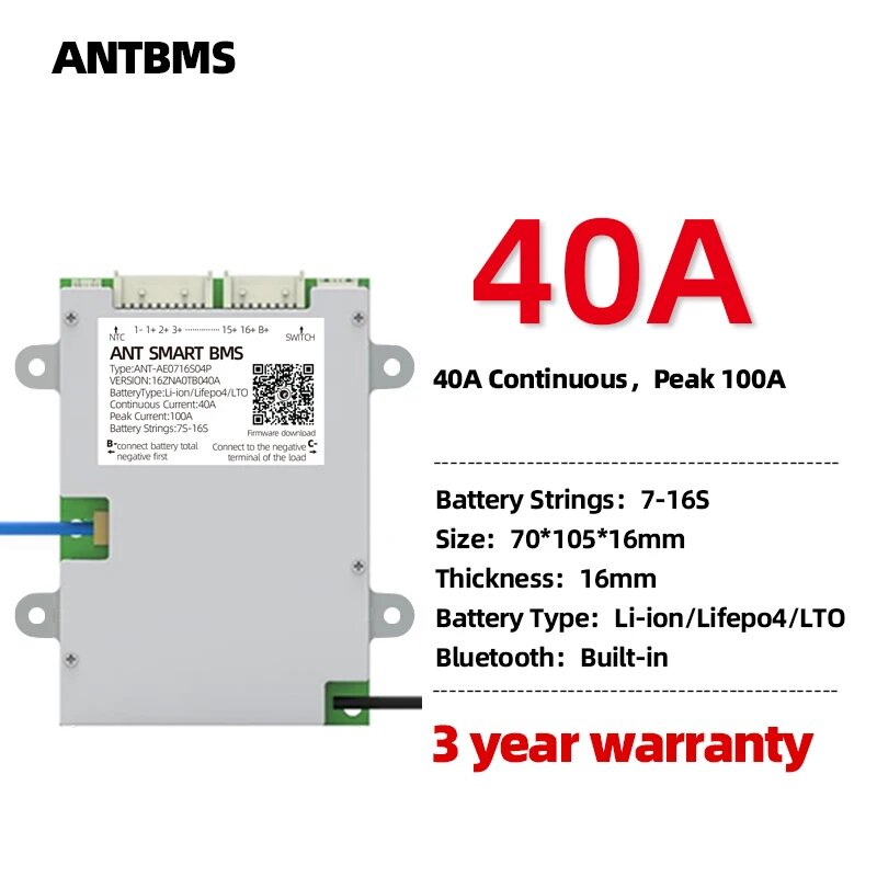 ANT BMS 7-16S 40A Bluetooth Smart