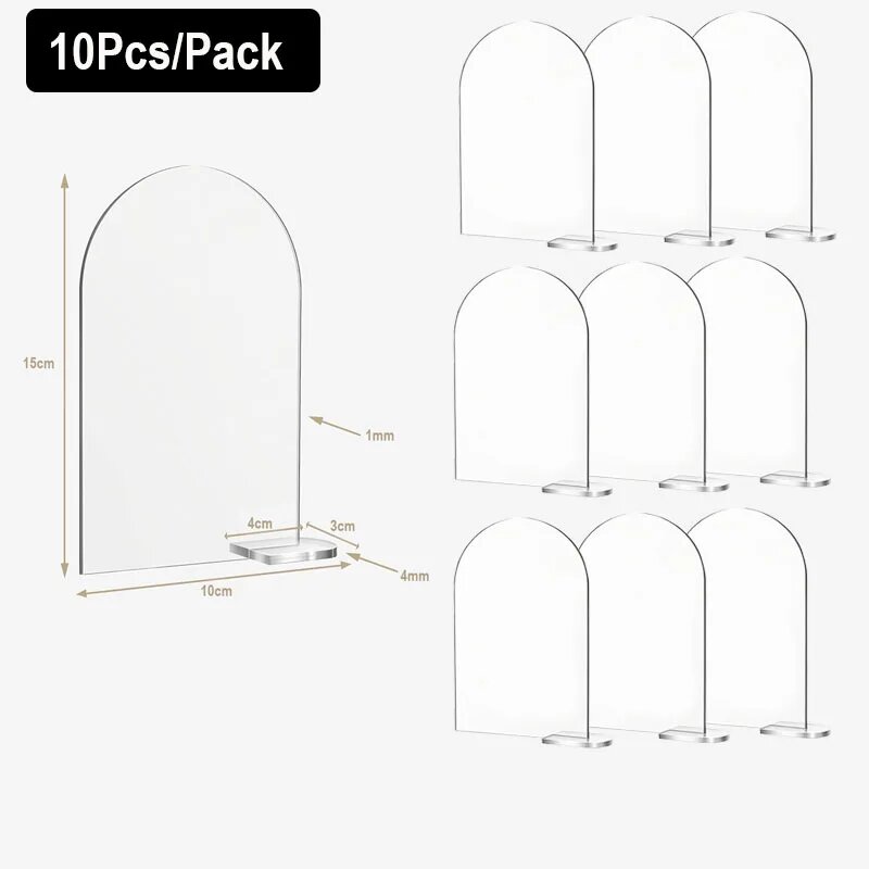 10 шт. Акриловые номера столов для свадьбы, 10Pcs Blank Panel