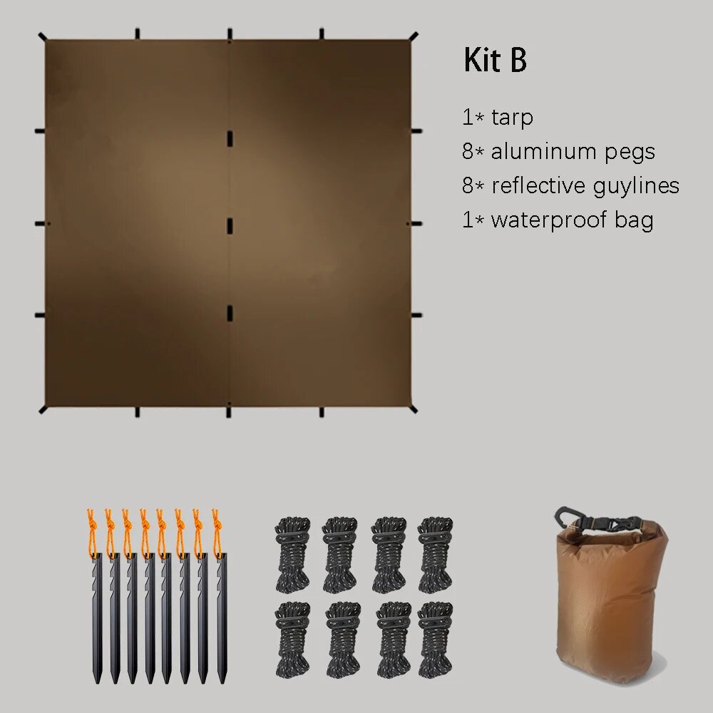 HIDE WALKER Нейлоновый тент 20D для кемпинга Brown kit B