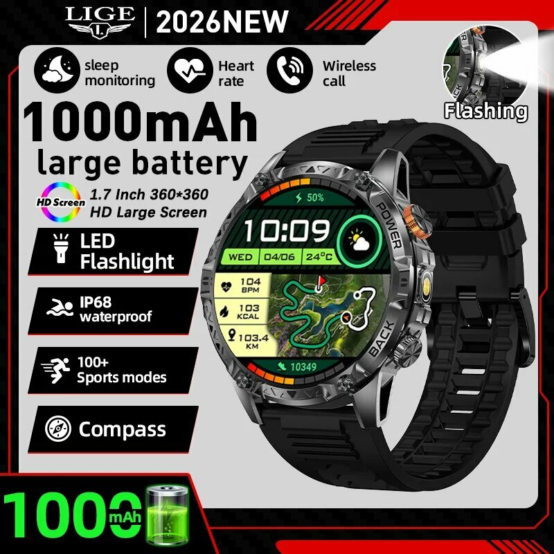 LIGE 2026NEW Smartwatch Black 1000mAh