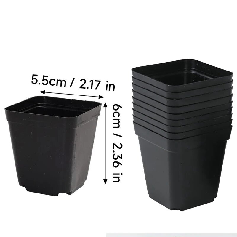 Пластиковые горшки для рассады 5.5x6 см, 20 шт. Black