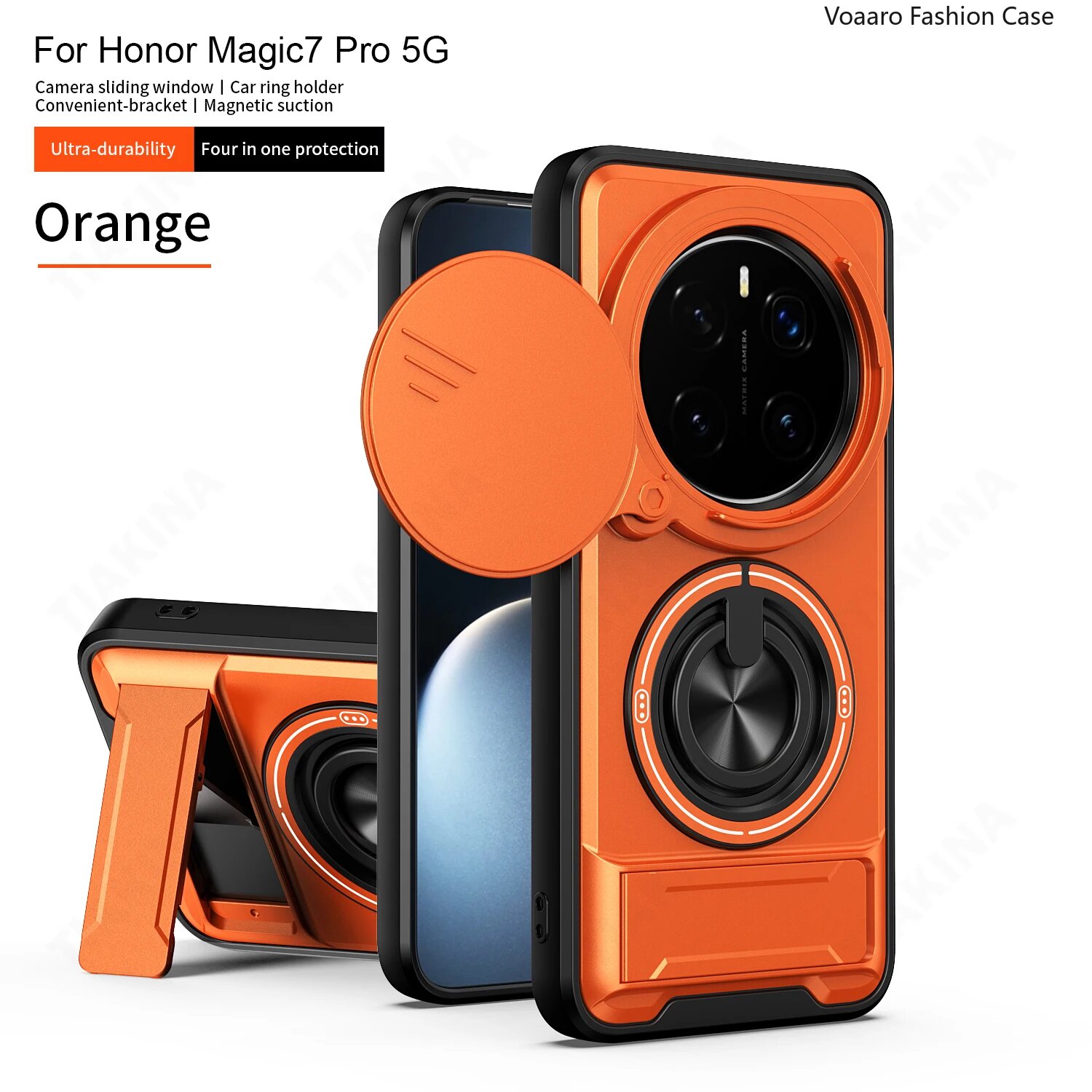 Вращающийся чехол-слайдер с линзой для Honor Magic7 Pro, магнитный чехол-кольцо для Honor Magic 7 Pro, складная подставка, бронированный чехол-капа