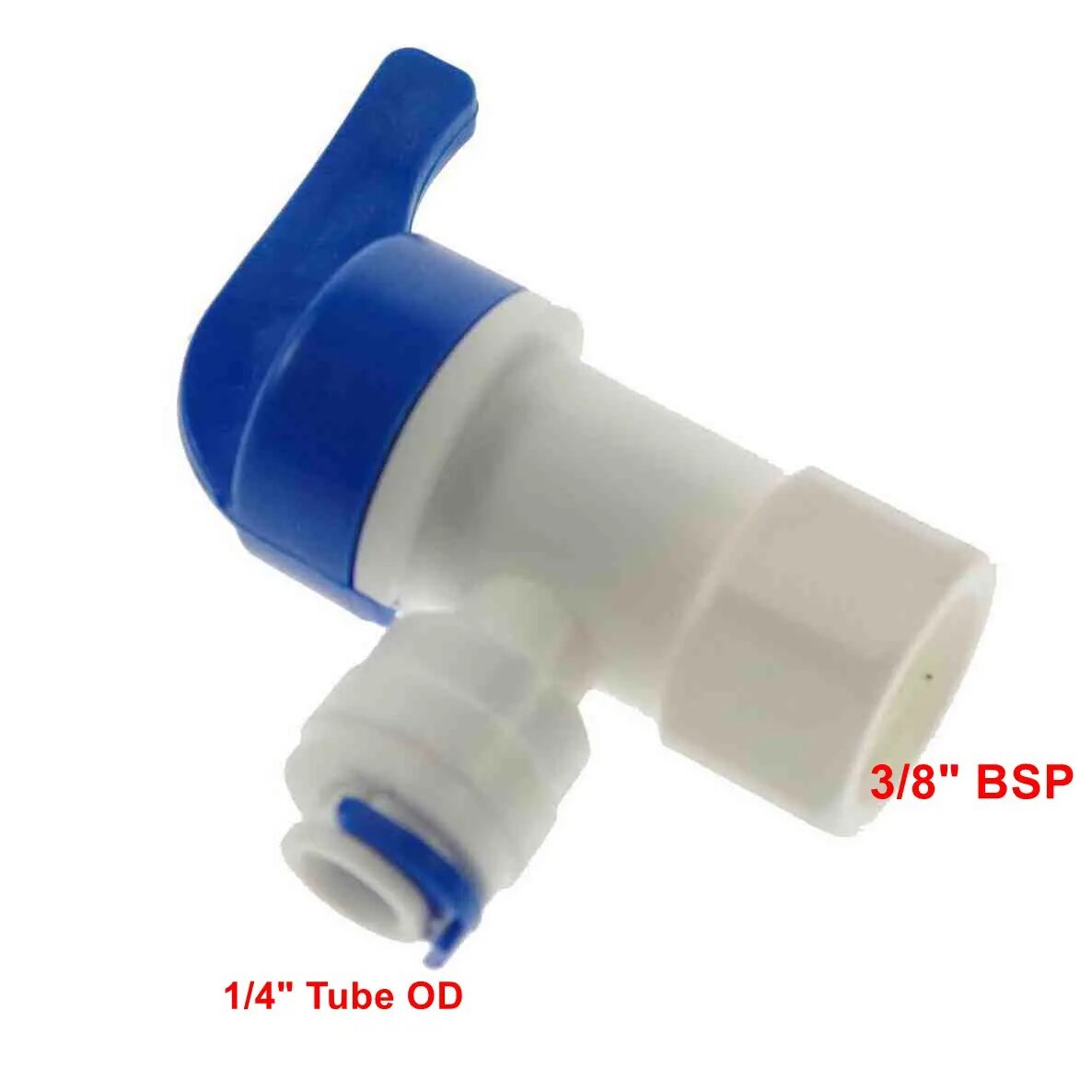 Колено для воды Pushfit 1/4"-3/8" небесно-голубое