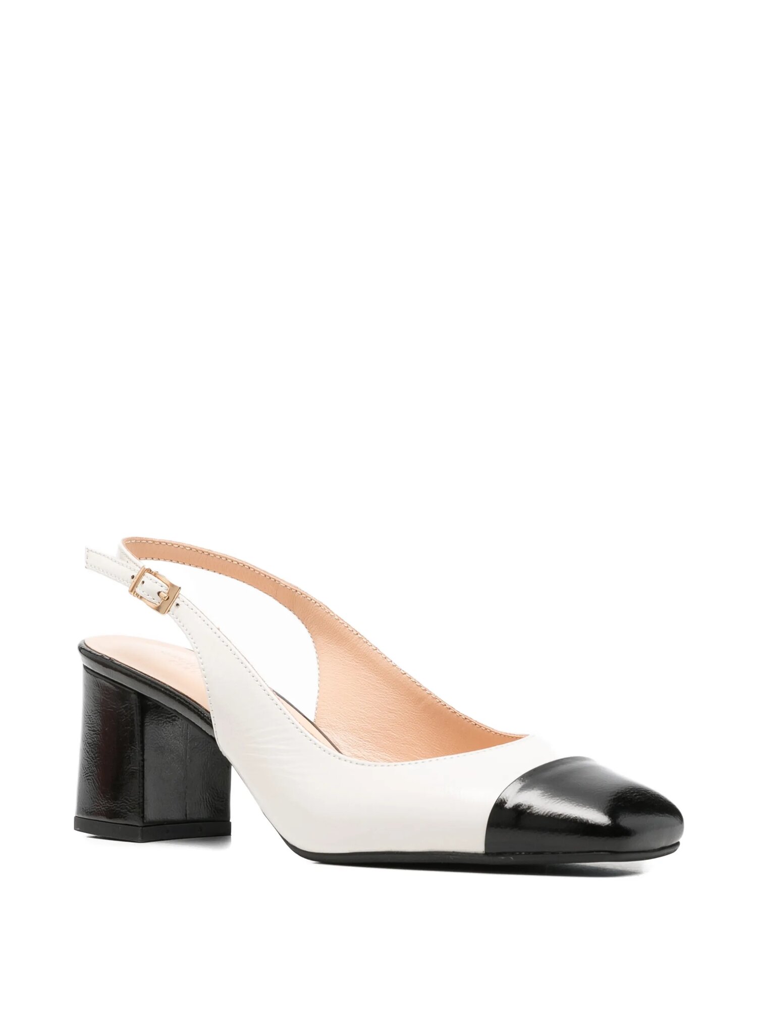 Туфли SERGIO MORETTI Two-tone slingback pumps, размер 41, бежевый/белый — фото 1