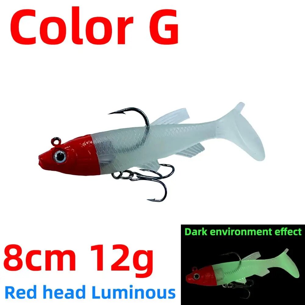 Силиконовый воблер 8 см 12 г шад для ловли рыбы Красный, Color G