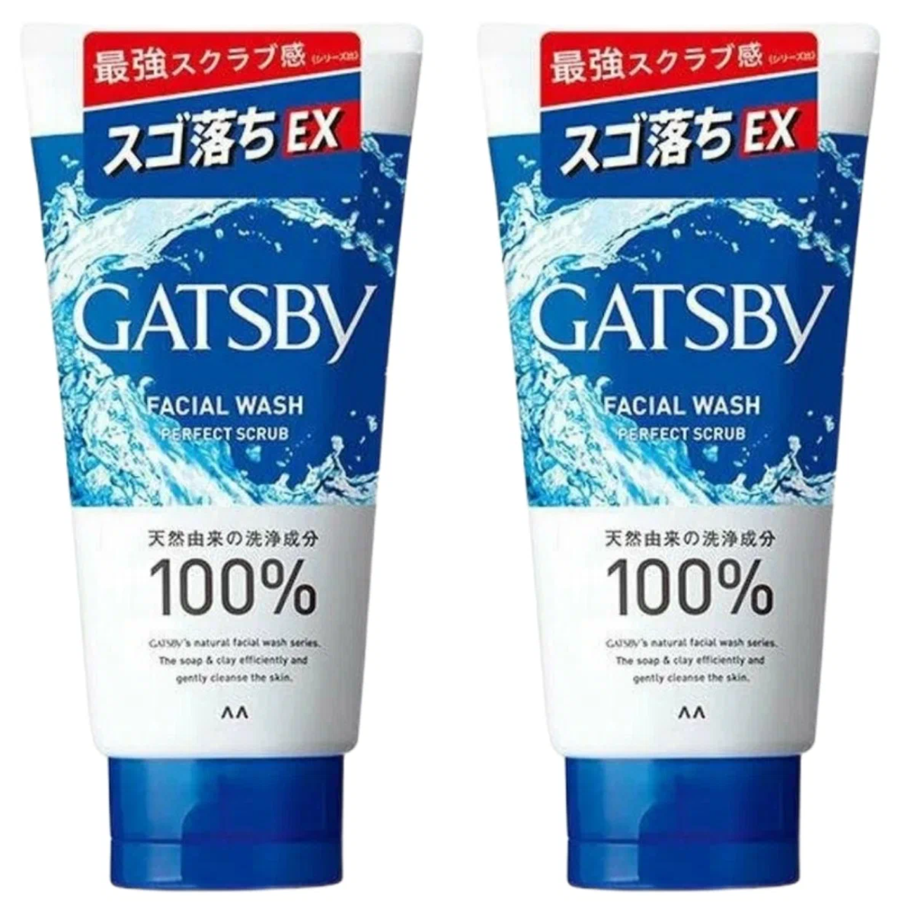 Крем-пенка Mandom мужская, скрабирующая Men’s Gatsby Perfect Scrub, для умывания и смягчения, 130г, 2шт