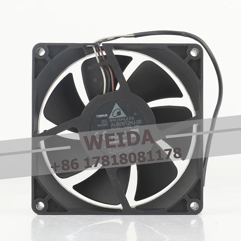 Вентилятор бесшумный для проектора Delta 9025 9CM 12V 0.50A AC EC AUB0912HJ-00 D66, 3-проводной, 90X90X25MM