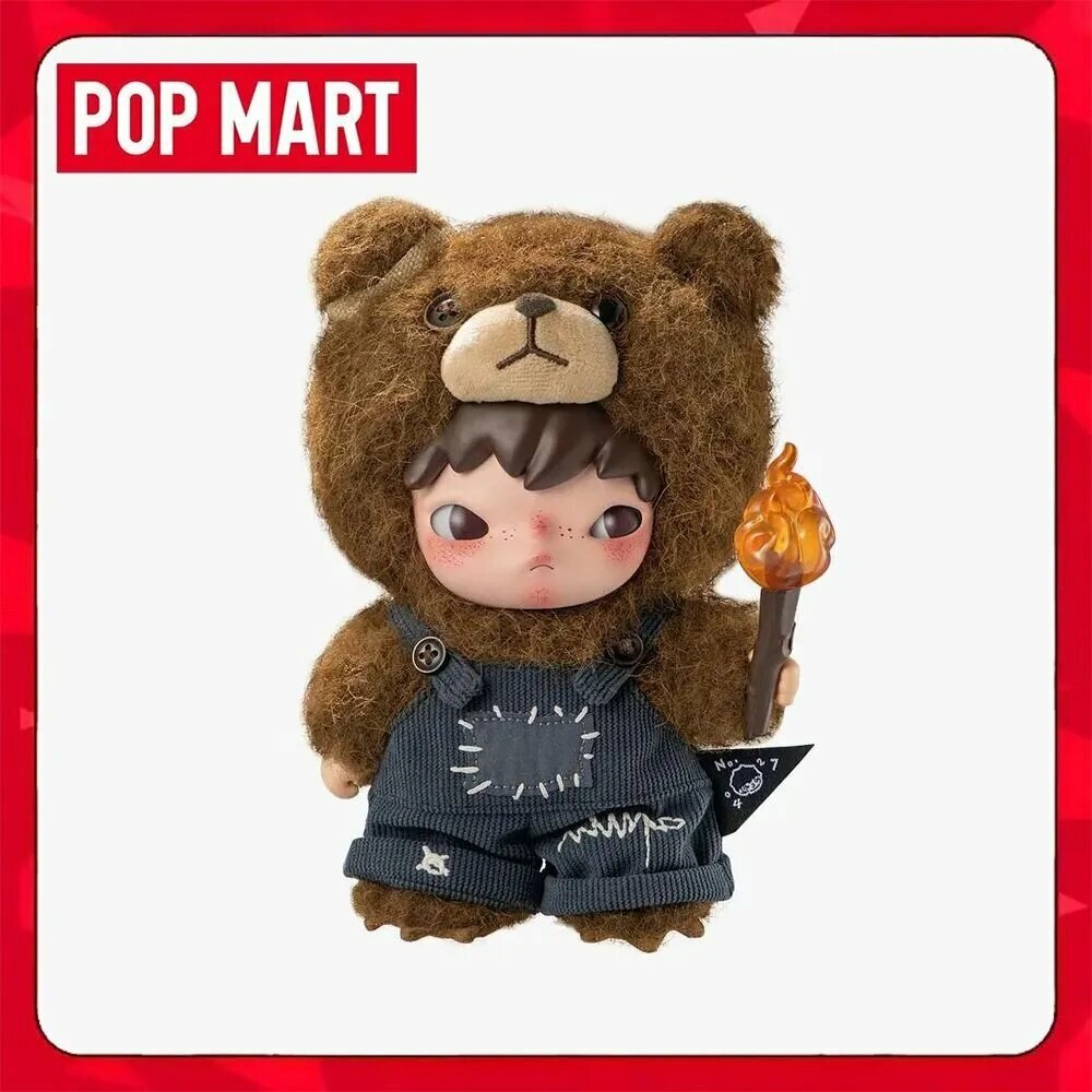 Фигурка POP MART - Коллекция Hirono Living Wild Fight for Joy Plush Doll, Подарки, украшения комнат, 1 шт